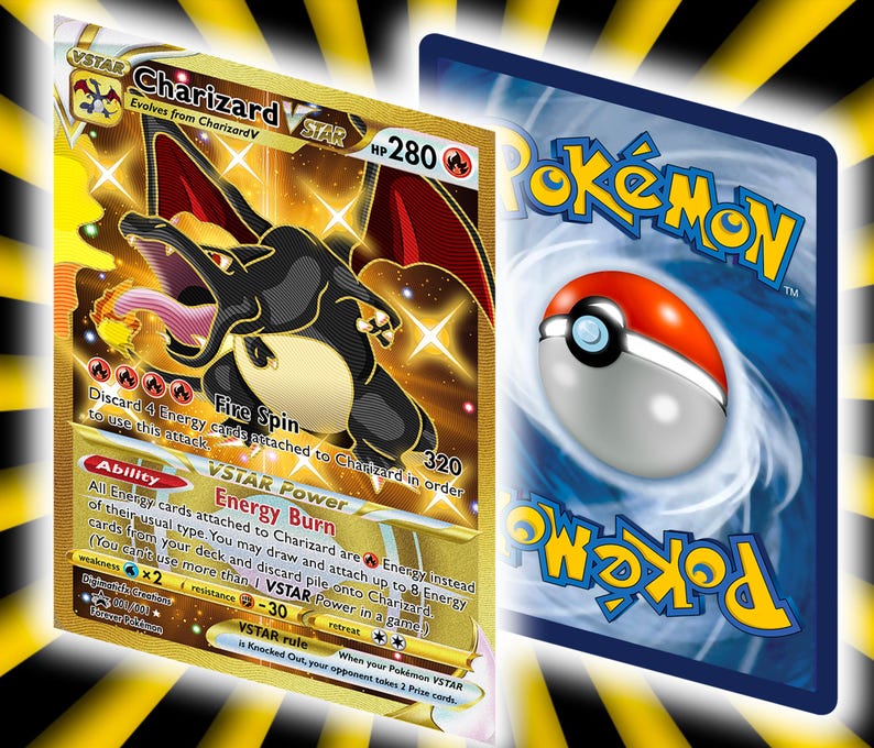 Custom Charizard VSTAR Promo Card// Alternate Full Art // Fully ...