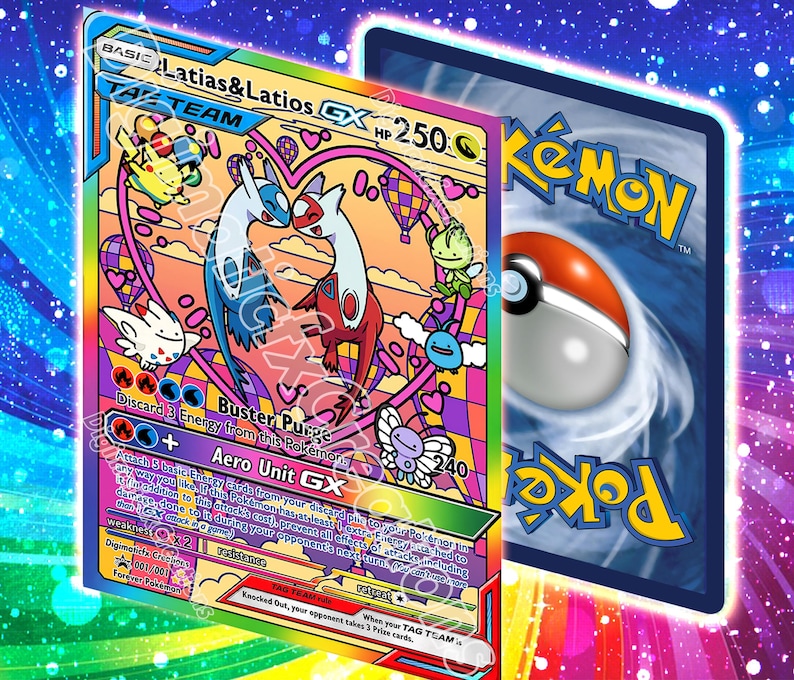 Custom Heart Bubble Latia S& Latios GX Promo Card// Alternate Full Art ...