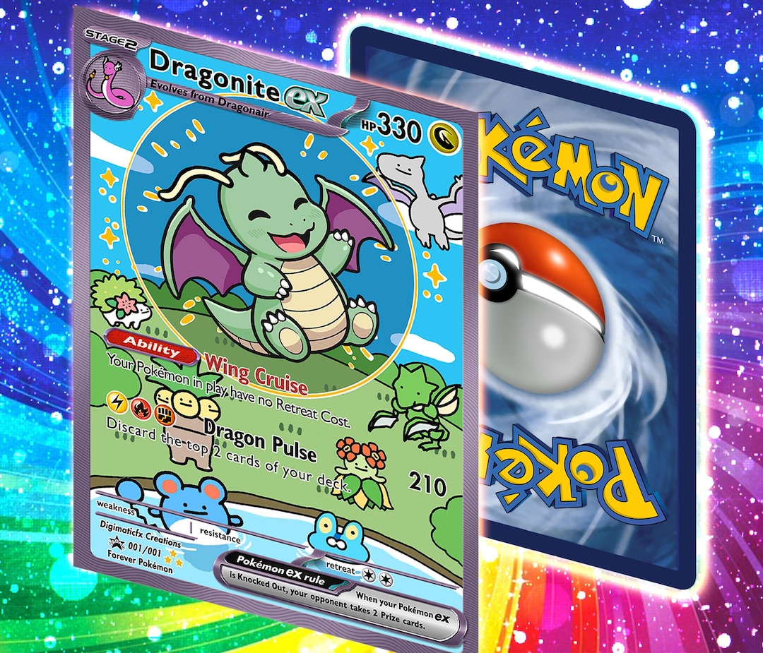 Custom Bubble Dragonite EX Promo Card// Alternate Full Art // Fully ...
