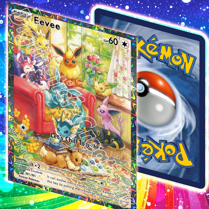 Eevee Poncho Card - Etsy