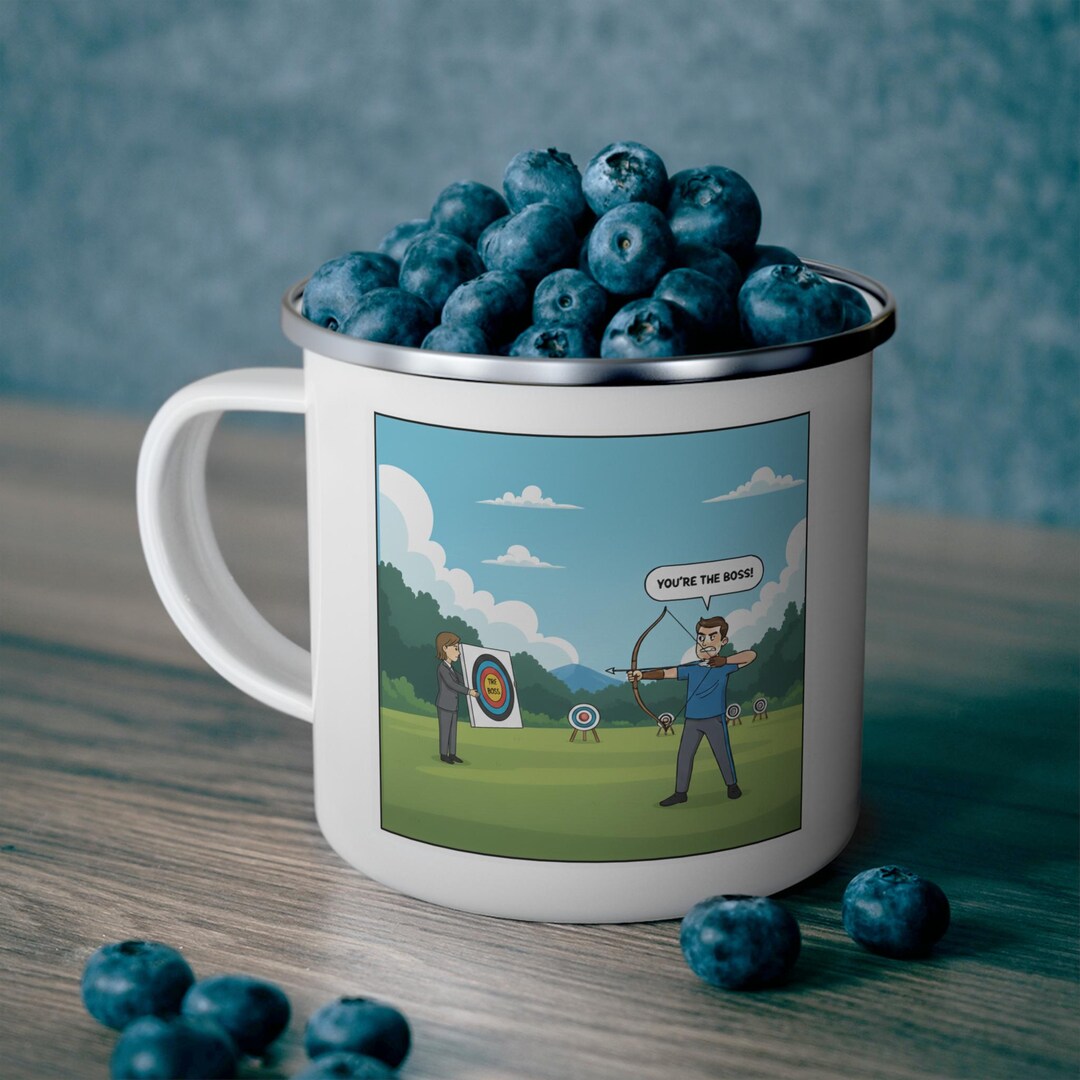 Archery Humour Enamel Camping Mug | Motivational Design | Keep Your ...