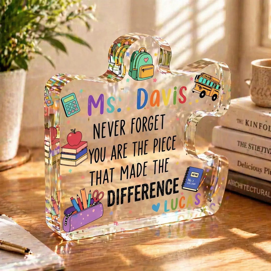Personalized Teacher Appreciation Gift, Custom Thank You Plaque for ...