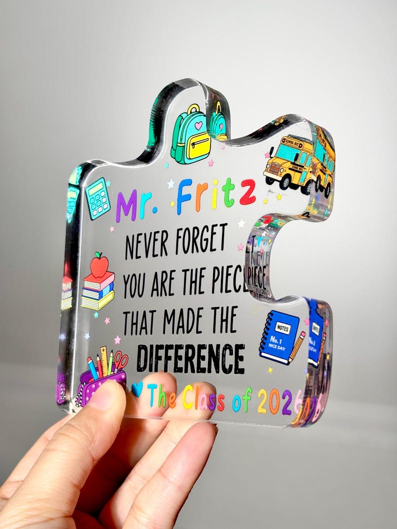 Personalized Teacher Appreciation Gift, Custom Thank You Plaque for ...