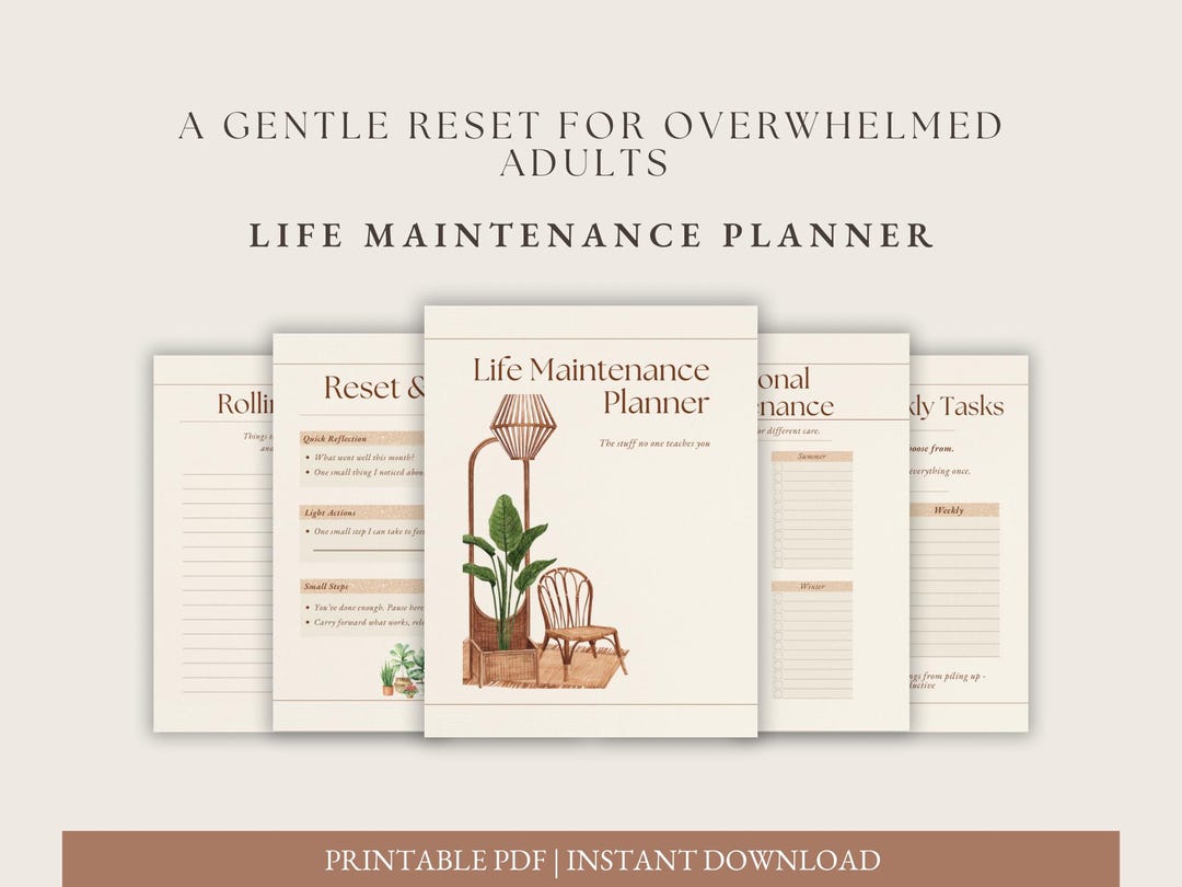 Life Maintenance Planner Printable | Gentle System for Staying Caught ...