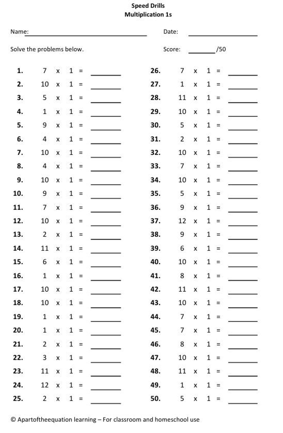 Multiplication Speed Drills | Progressive Times Tables Practice | Math ...