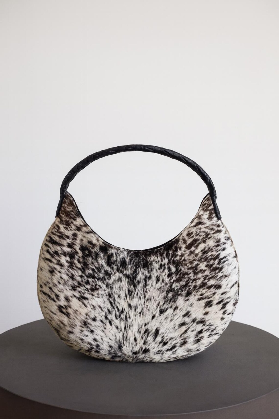 Real Cowhide Leather Tote Bag | Handmade Shoulder Hobo Bag | Cowhide ...