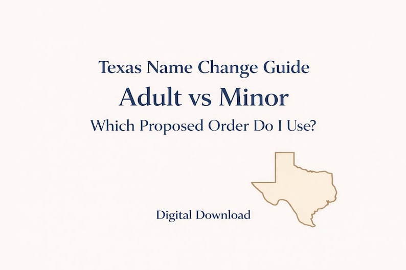 Texas Name Change Guide | Adult Vs Minor Filing (digital Download) - Etsy