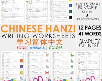 Chinese Hanzi Practice Worksheet With Complete Pinyin Step by | Etsy