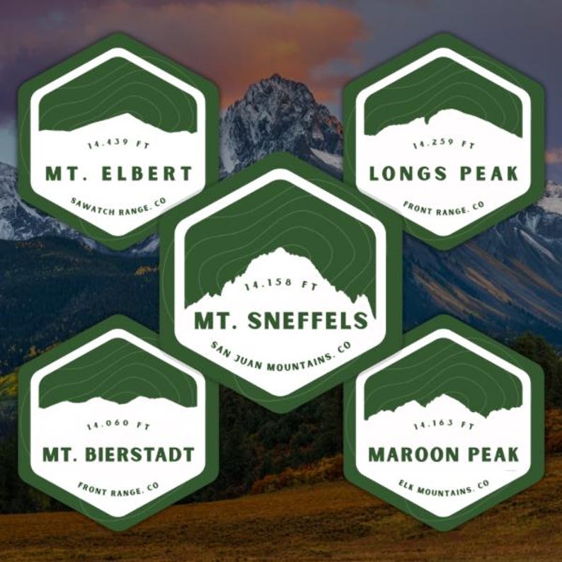 Colorado 14ers Sticker Bundle | Earned the Trail Mountain Decals ...