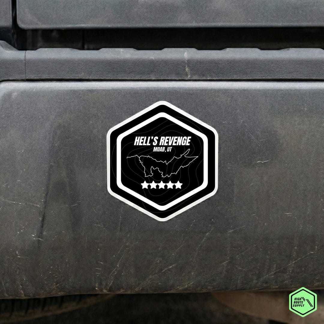 Hell's Revenge Moab Trail Badge Sticker | Waterproof UV Resistant Decal ...