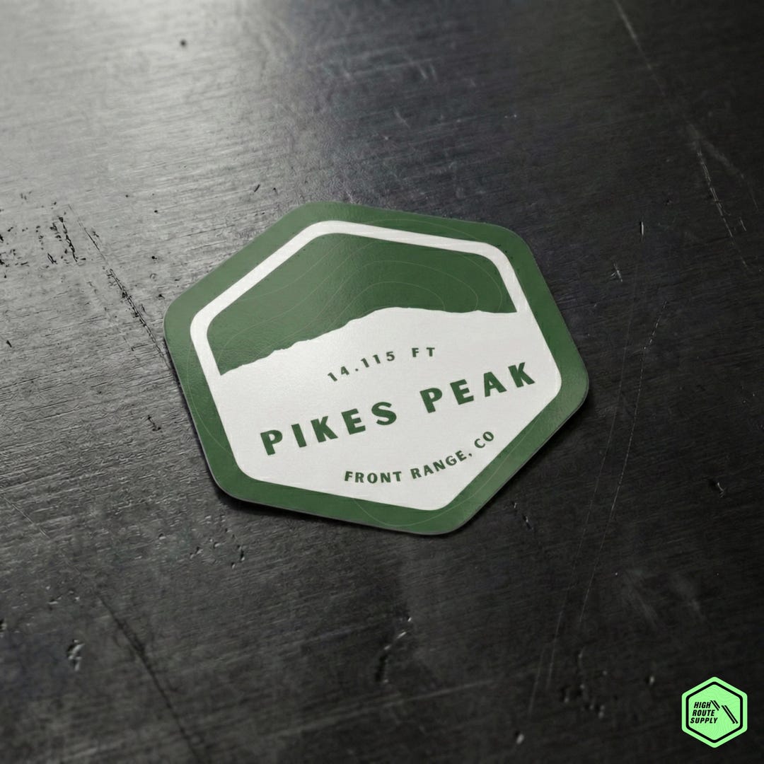 Pikes Peak Colorado 14er Trail Badge Sticker - Durable Vinyl Hiking ...
