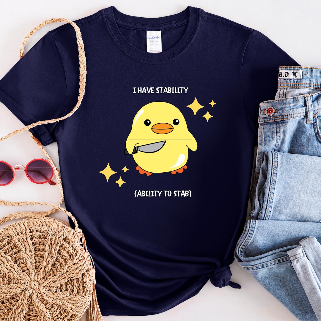 I Have Stability – Funny Bird With Knife Cartoon, Sarcastic Humor Tee ...