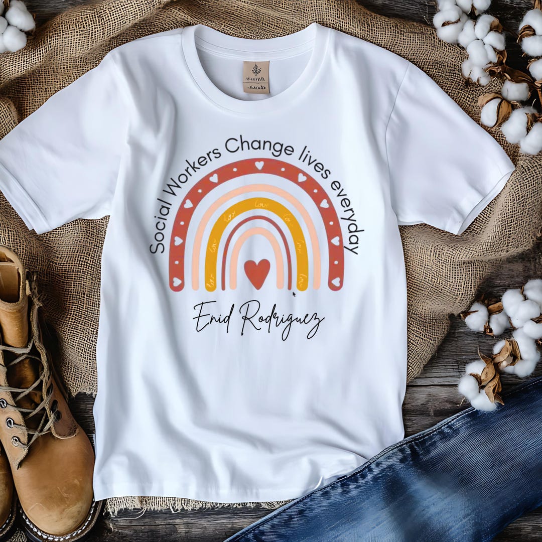Social Workers Change Lives Rainbow Tee | Social Work Pride Tshirt - Etsy