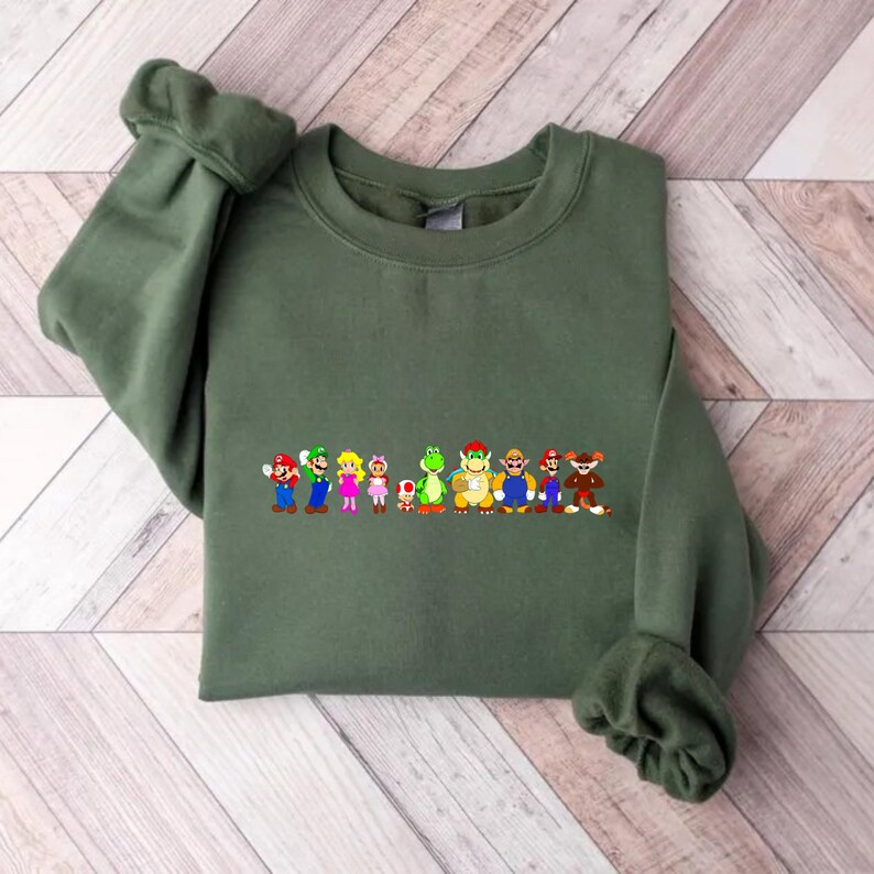 Super Mario Bros Ultimate Lineup Sweatshirt Nintendo All Stars Hoodie ...