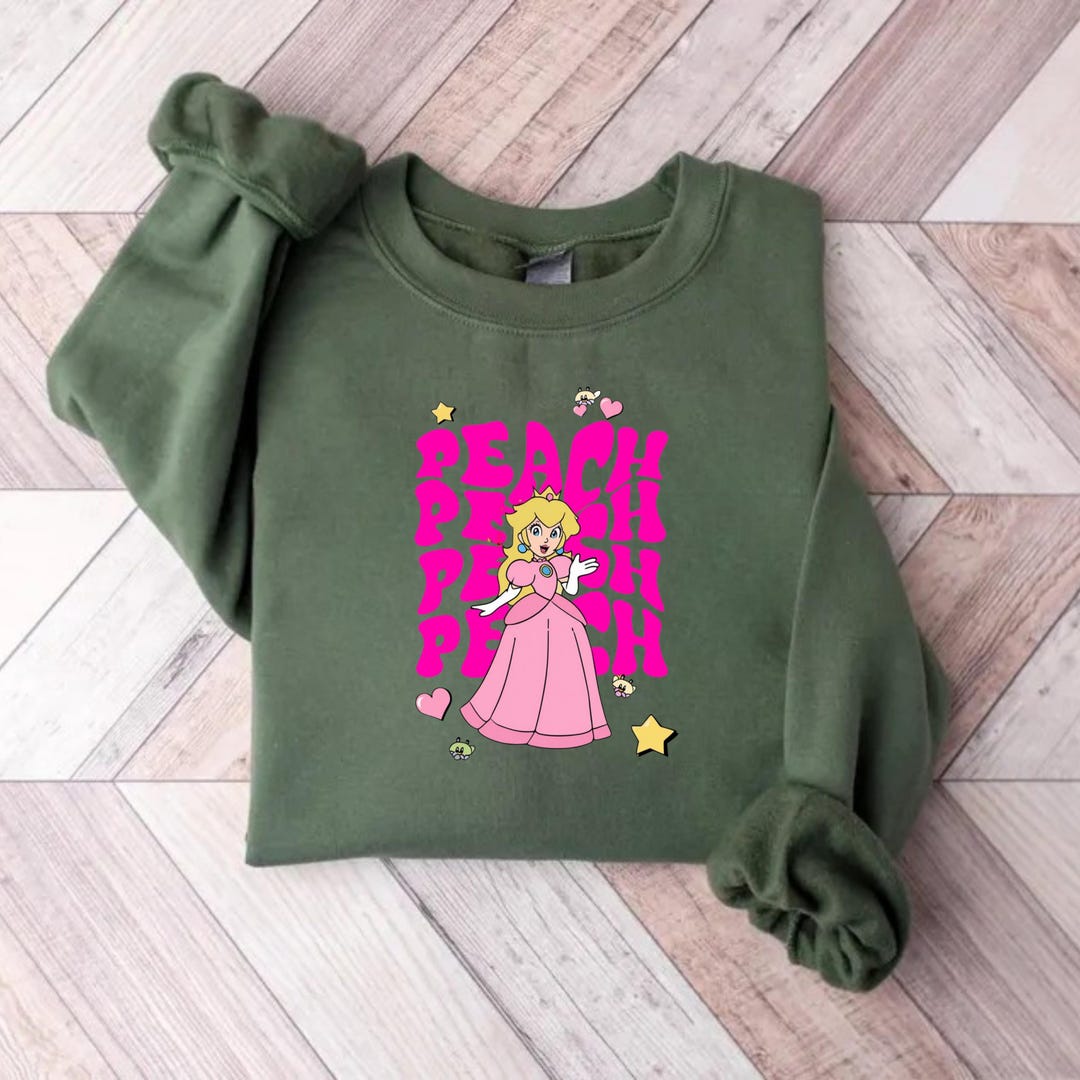 Princess Peach Sweatshirt Super Mario Bros Hoodie Nintendo Crewneck ...