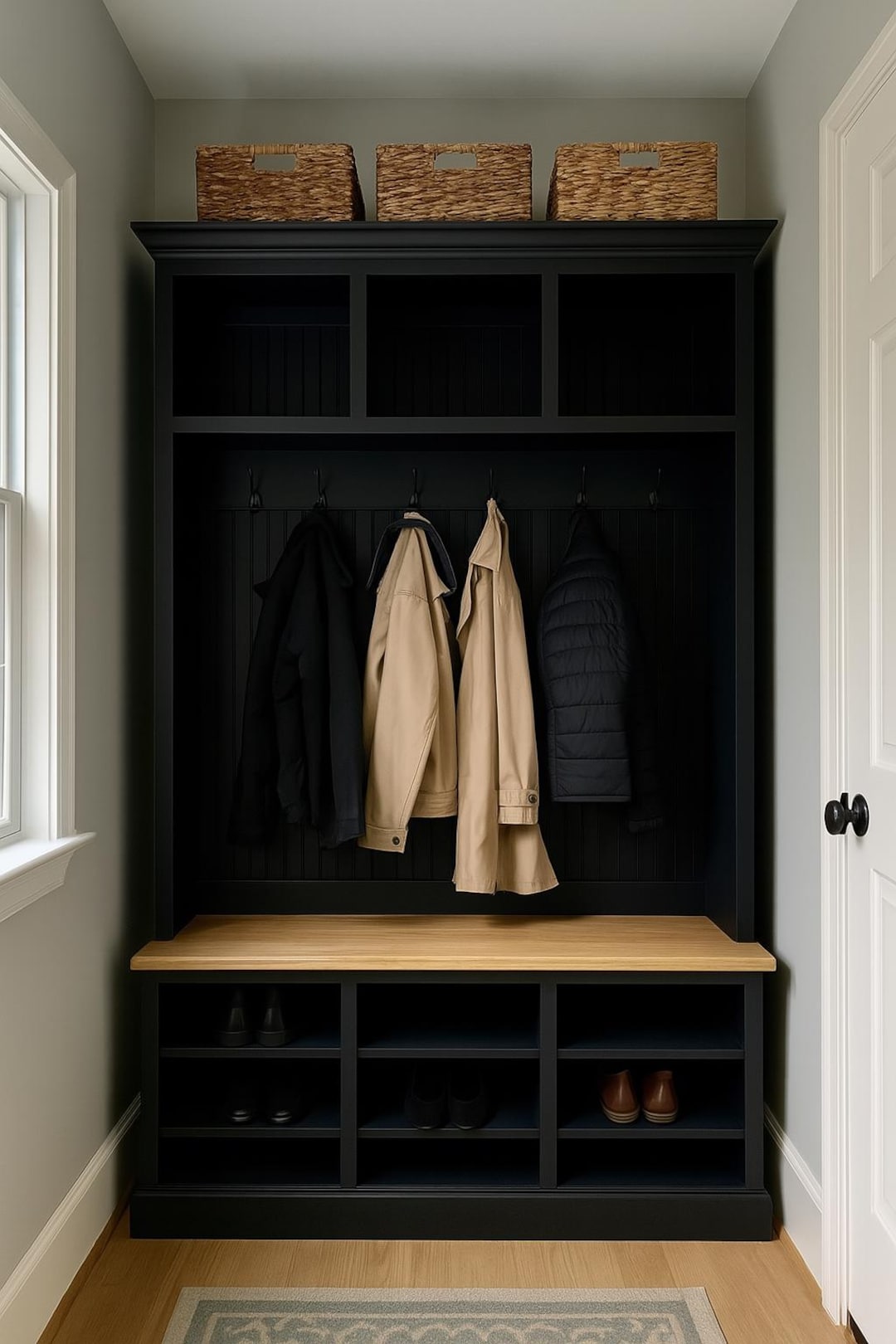 Louisiana Custom Mudroom Hall Tree: Entryway Organizer Bench With Shoe ...