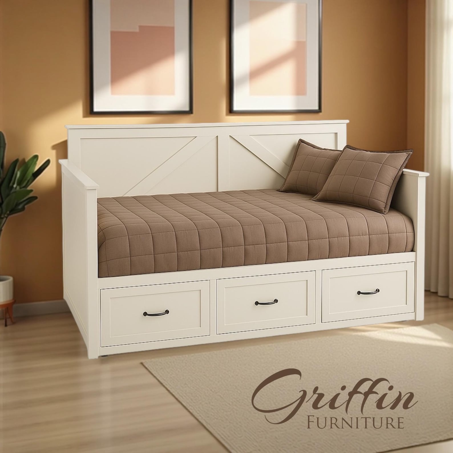 Manhattan Handmade Wood Daybed Frame: Twin Size Farmhouse Guest Bed - Etsy