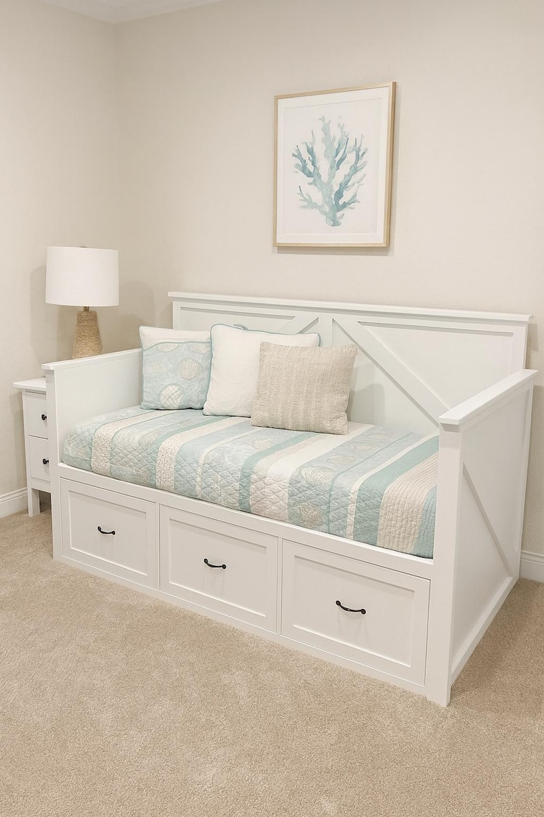 Manhattan Handmade Wood Daybed Frame: Twin Size Farmhouse Guest Bed - Etsy