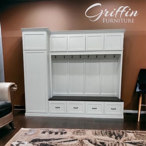 Jacksonville Entryway Bench With Shoe Storage | Custom Mudroom Cabinet ...