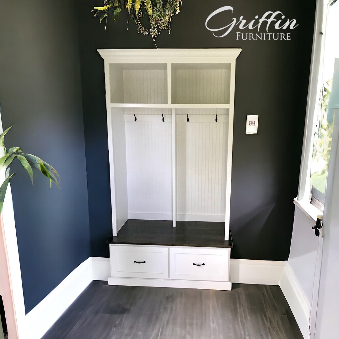 Merrick Hall Tree With Shoe Storage Bench: Custom Entryway Organizer (2 ...