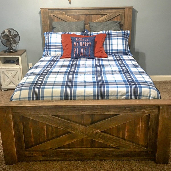 Queen Rustic Bed Frame With Storage - Etsy