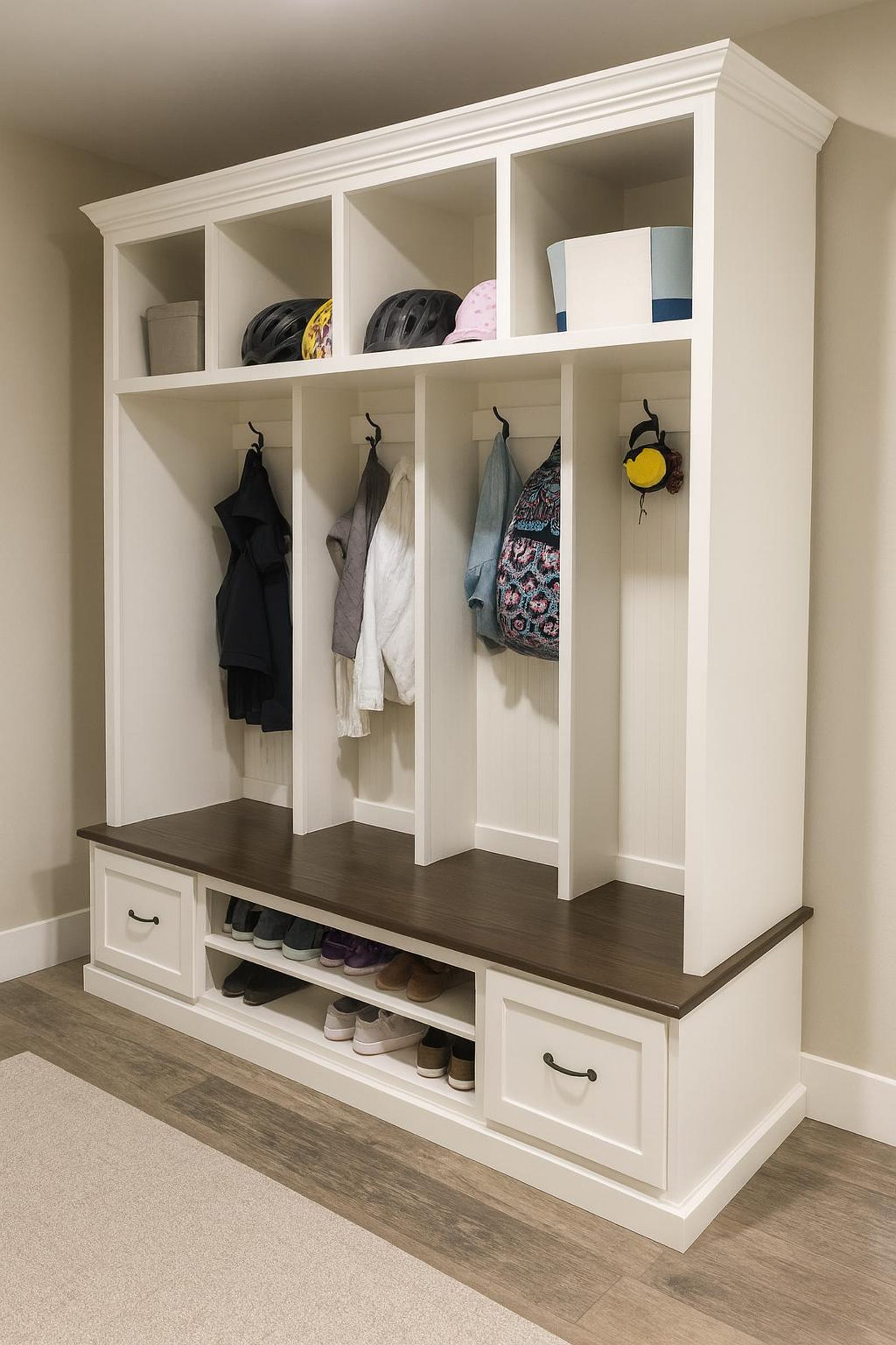 Merrick Hall Tree With Shoe Storage Bench: Custom Entryway Locker - Etsy