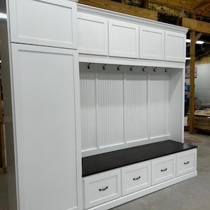 Jacksonville Custom Mudroom Bench With Shoe Storage: Entryway Hall Tree ...
