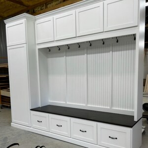 Jacksonville Entryway Bench With Shoe Storage | Custom Mudroom Cabinet ...