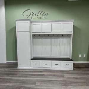 Jacksonville Entryway Bench With Shoe Storage | Custom Mudroom Cabinet ...