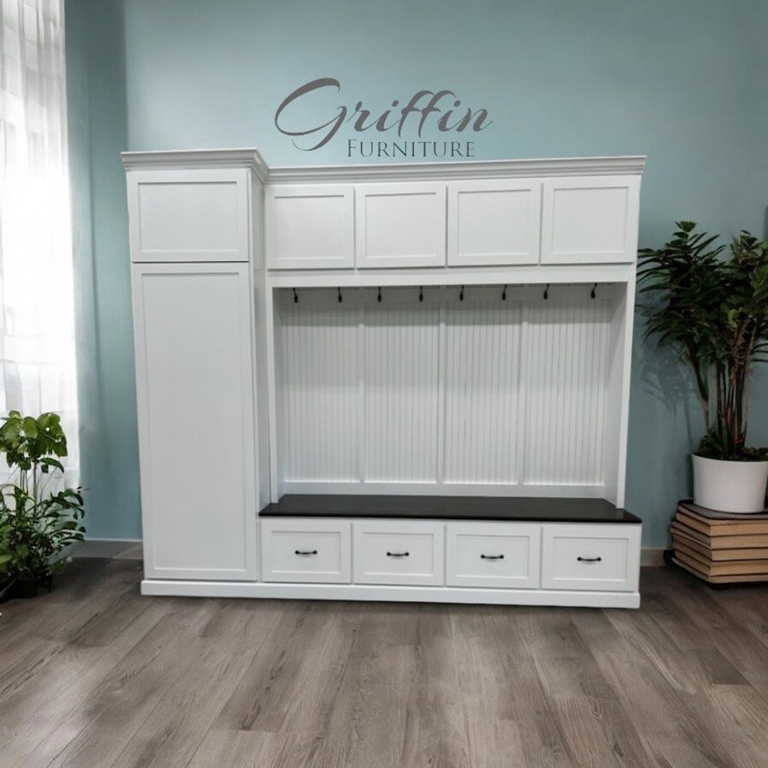 Jacksonville Entryway Bench With Shoe Storage | Custom Mudroom Cabinet ...