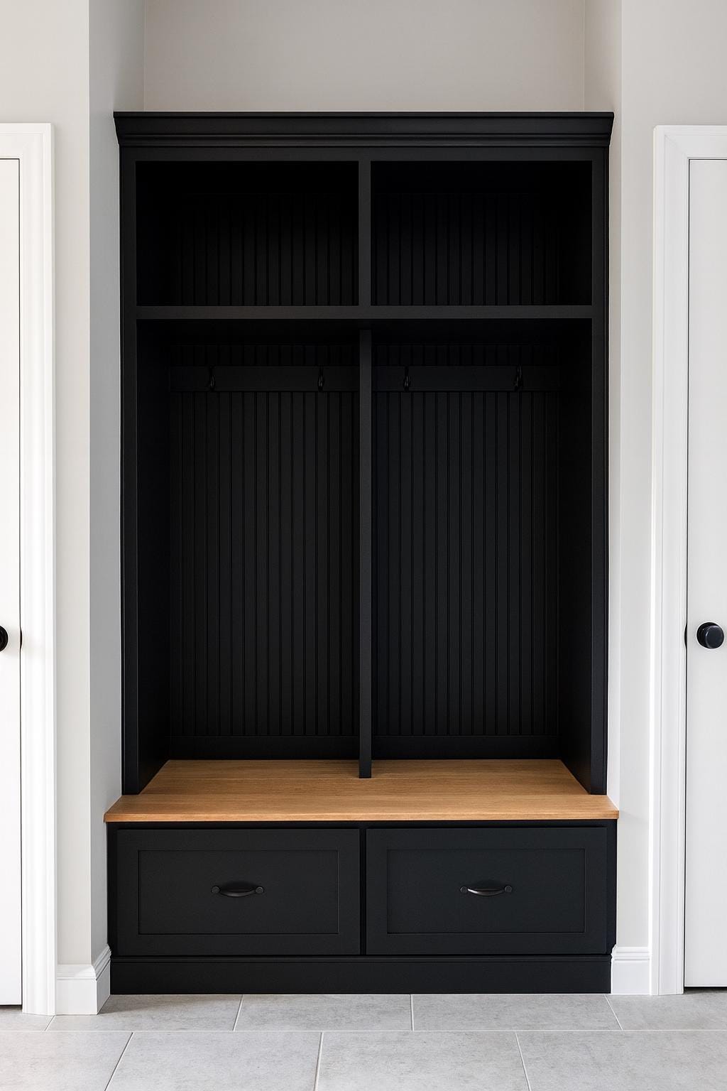 Merrick Hall Tree With Shoe Storage: Custom Entryway Bench & Coat Rack ...
