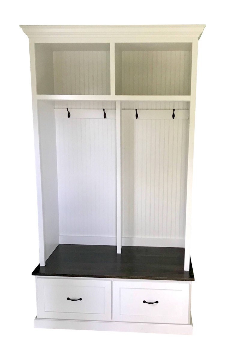 Merrick Hall Tree With Shoe Storage: Custom Entryway Bench & Coat Rack ...