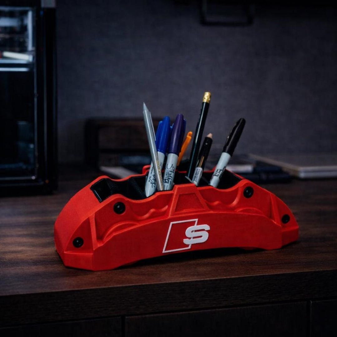 3D Printed Audi S Line Brake Caliper Pen Holder | Automotive Desk ...