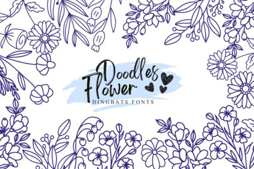 Doodles Flower Font | Doodle Fonts, Flowers, Ready to Download and ...
