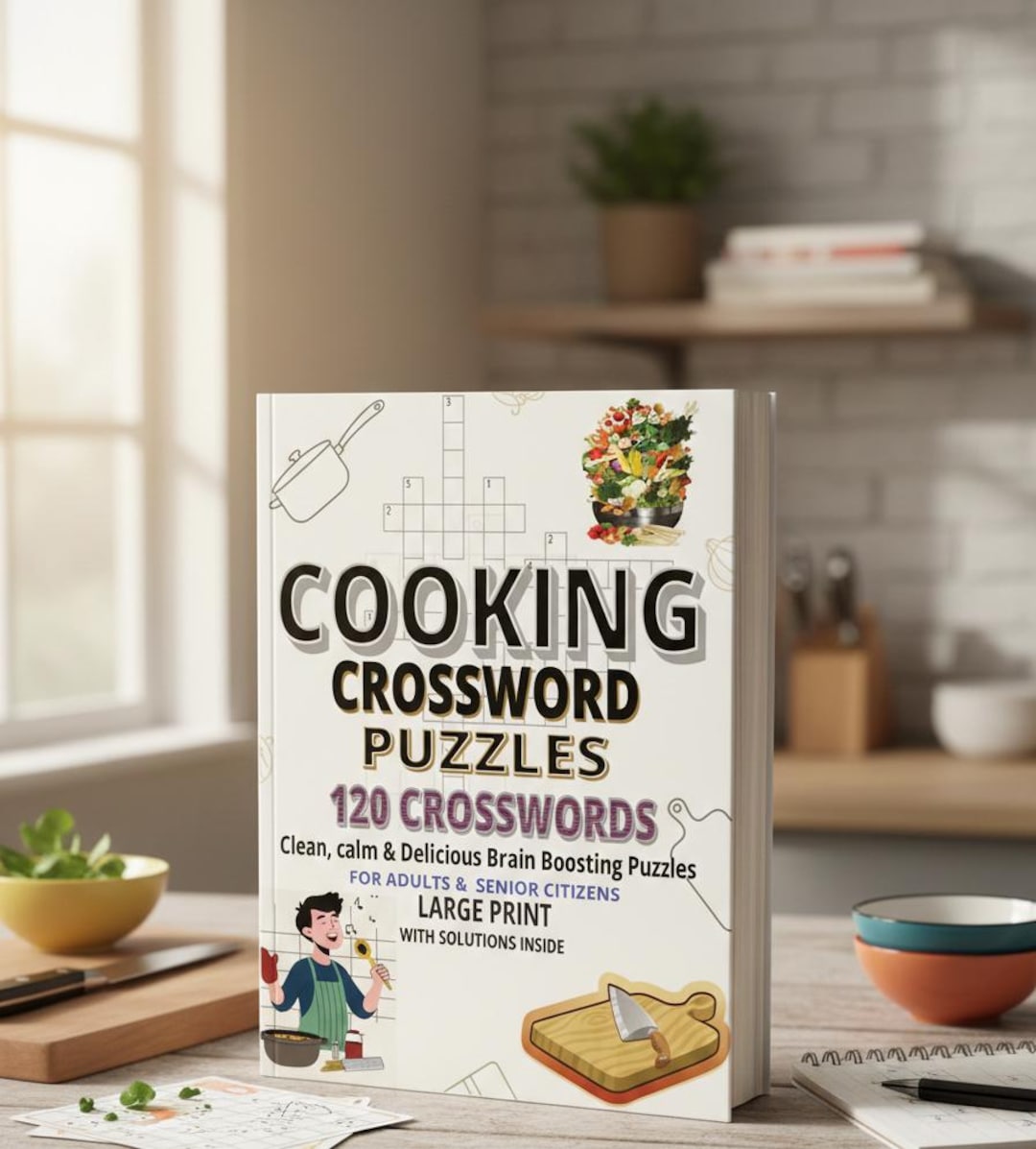 Cooking Crossword Puzzle Book | 120 Culinary Trivia Games, Large Print ...