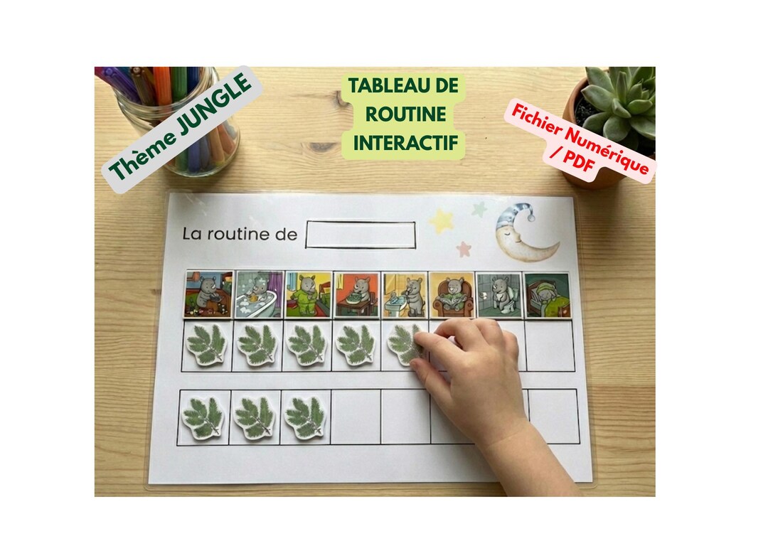 Children's Routine Chart + Jungle Kit - Printable Planner - Animal ...