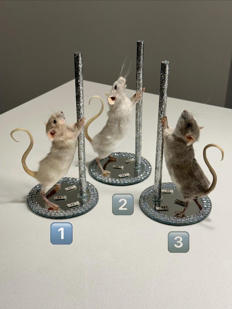 Pole Dancing Rats - Cheeky Taxidermy Rodent | Sparkly Mini Strip Club ...
