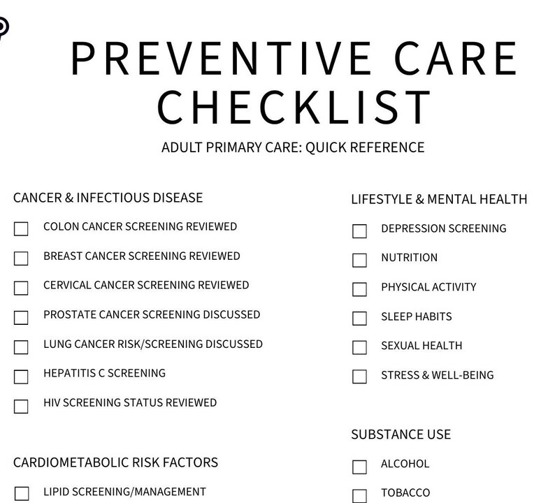 Primary Care Core Visit Toolkit | Preventive & Chronic Care Checklists ...