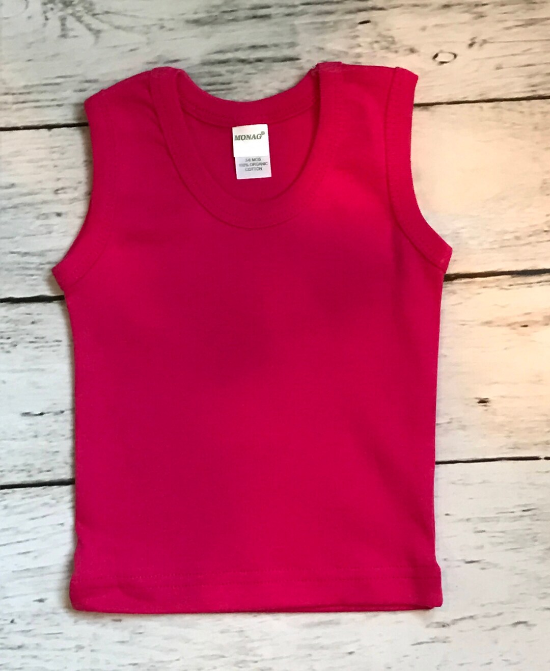 Monag 100% Cotton Fushia Hot Pink Girly Tank Top Embroider Vinyl Supply ...