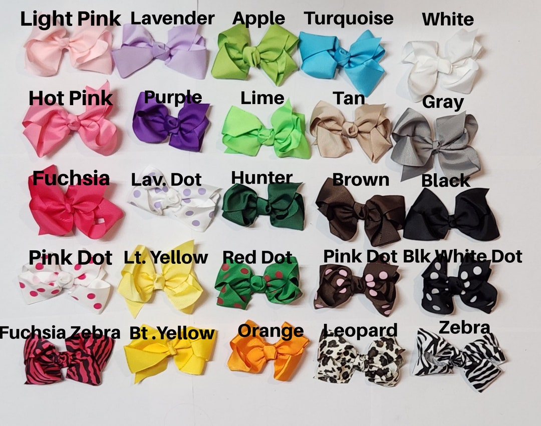 4 Inch Boutique Bows Choice of Colors Gift Bows Baby Bows Teen Bows Set ...