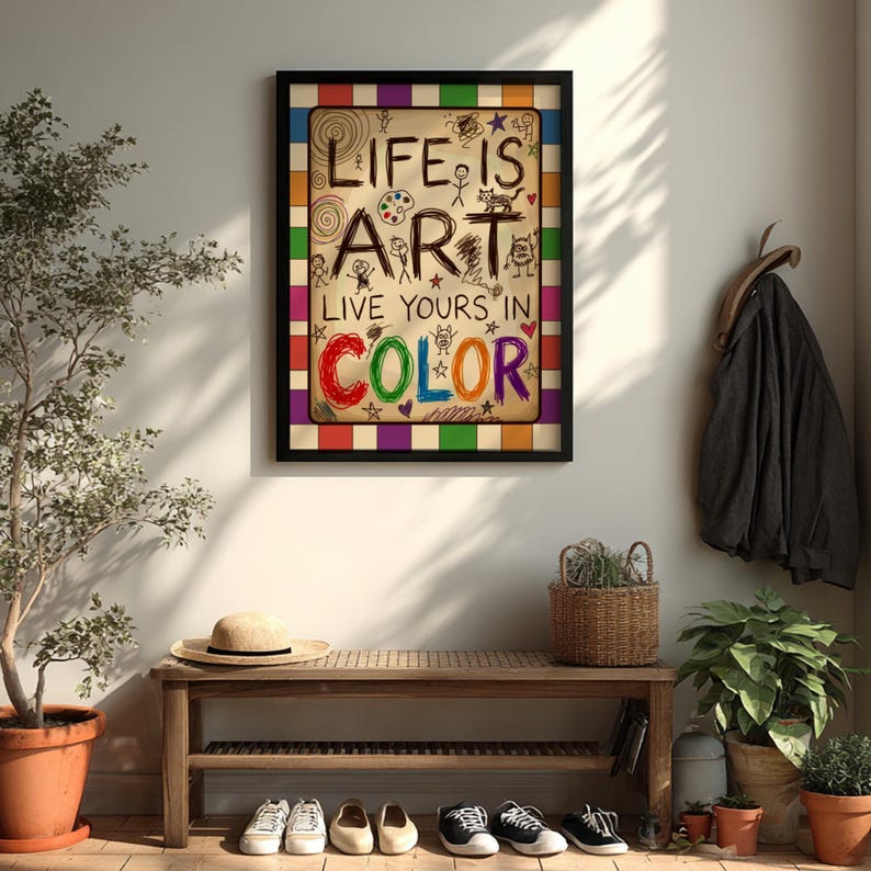 Life is Art Poster - Inspirational Wall Art - Creative Quote Print ...