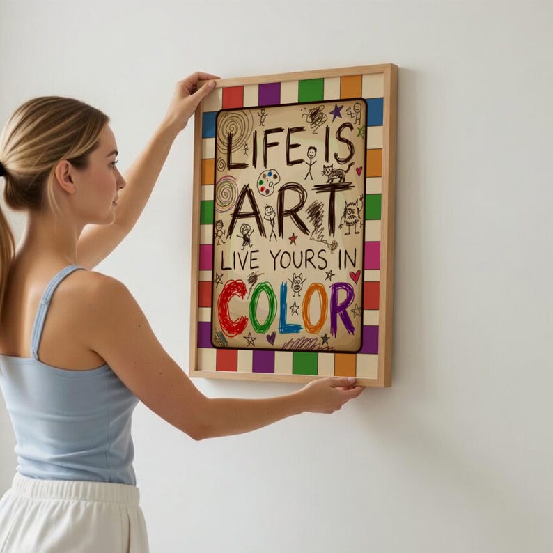 Life is Art Poster - Inspirational Wall Art - Creative Quote Print ...