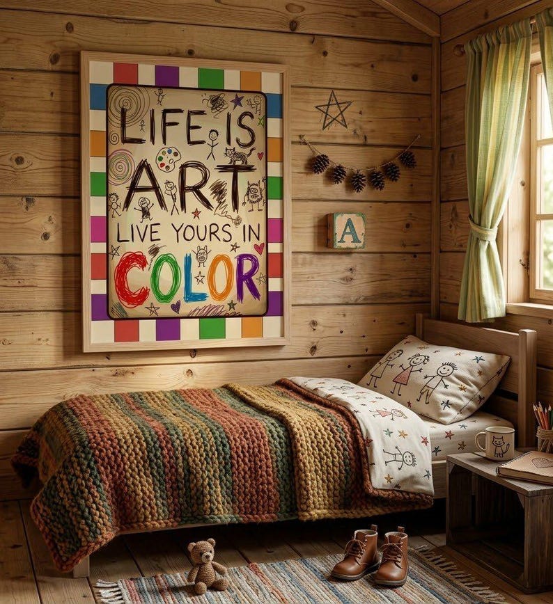 Life is Art Poster - Inspirational Wall Art - Creative Quote Print ...