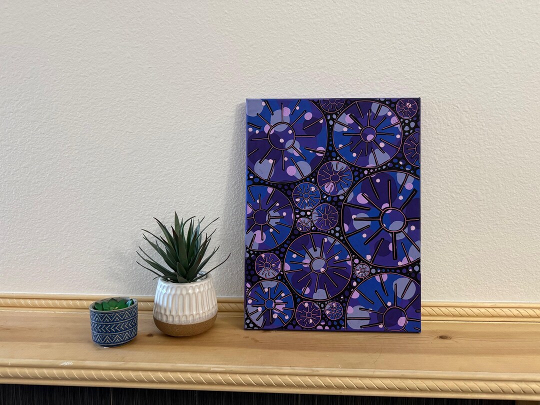 Purple Wheels Zentangle Art 12x16 Canvas - Etsy