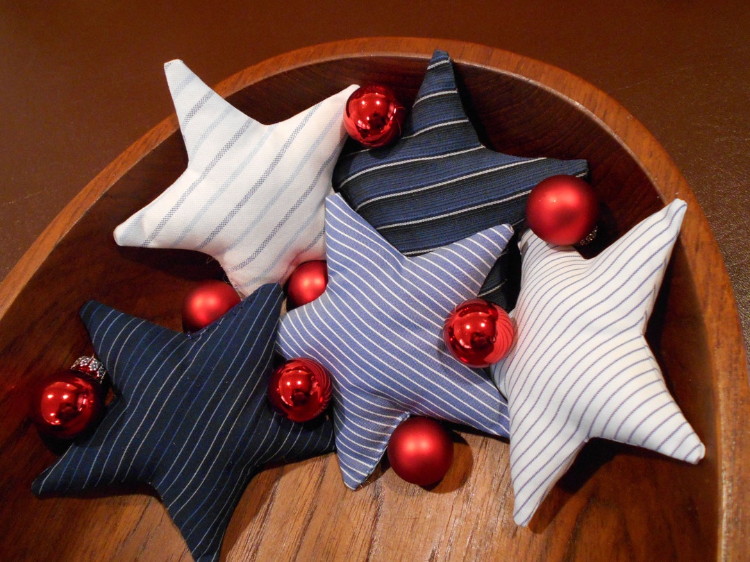 Handmade Blue & White Puffy Stars - Bowl Filler Set (5 Pc) - Etsy