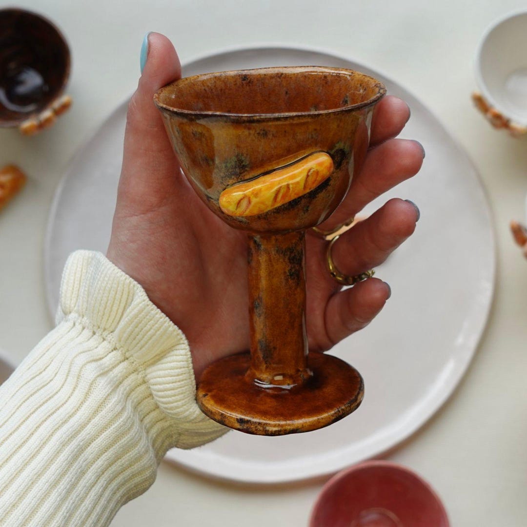 Handmade Ceramic Baguette Goblet | Handmade Art Espresso Cup - Etsy