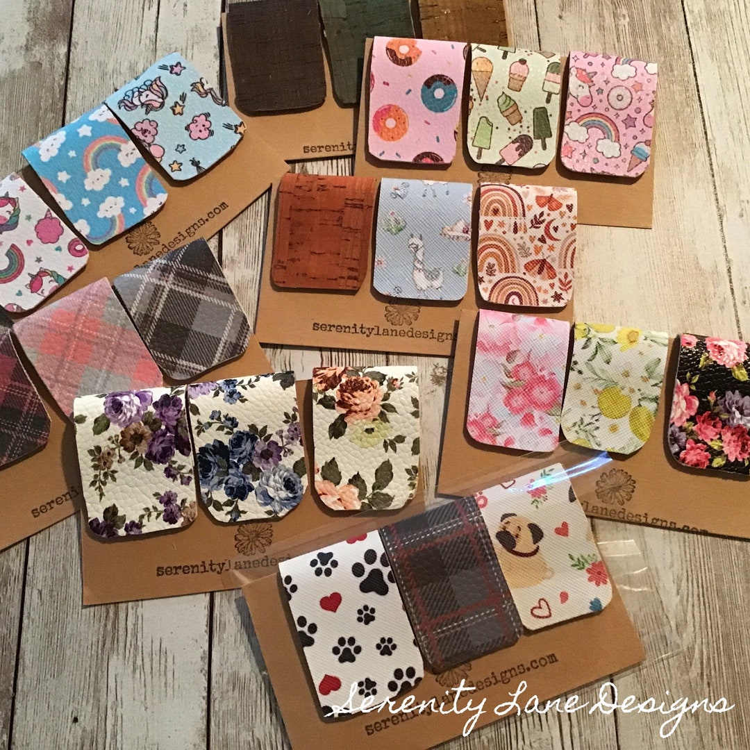 Faux Leather Magnetic Bookmark -- Choose Your Design - Etsy
