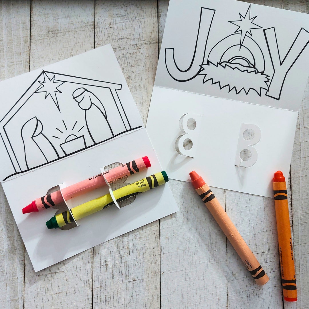 Nativity Coloring Cards: Set of 6, Christmas Place Settings - Etsy