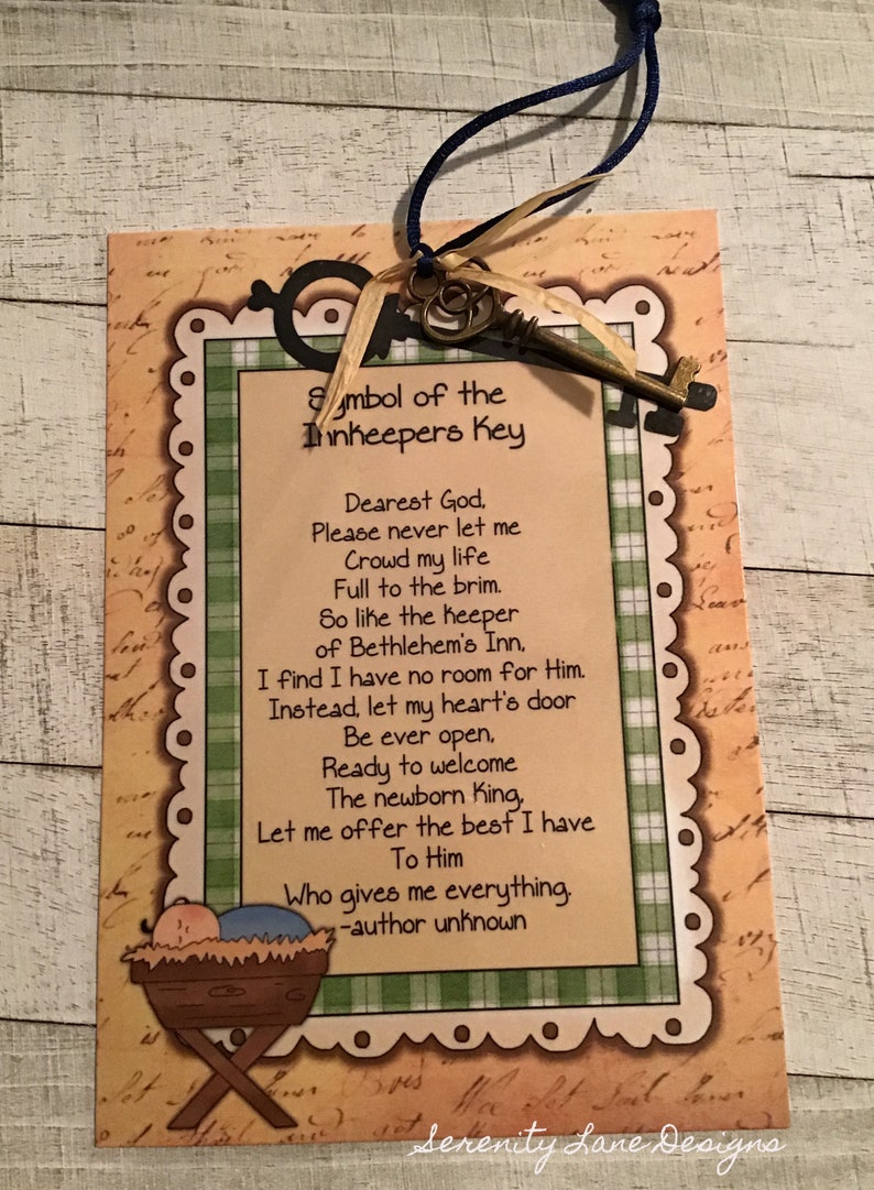 Innkeepers Key Ornament, Reason for the Season, Christmas Poem - Etsy