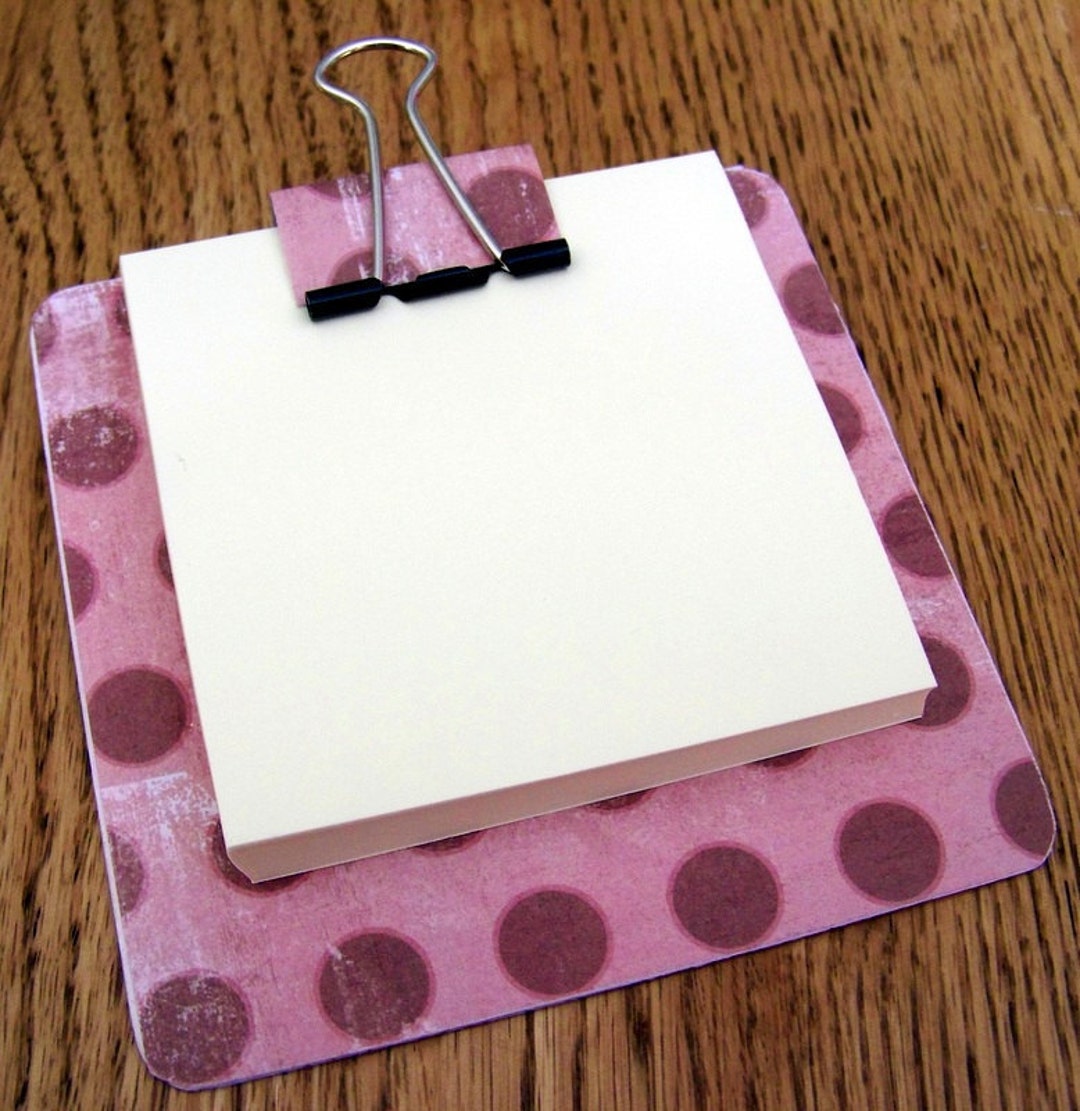 Sticky Note Holder Mini-clip Board, Magnetic Memo Holder Pink With ...